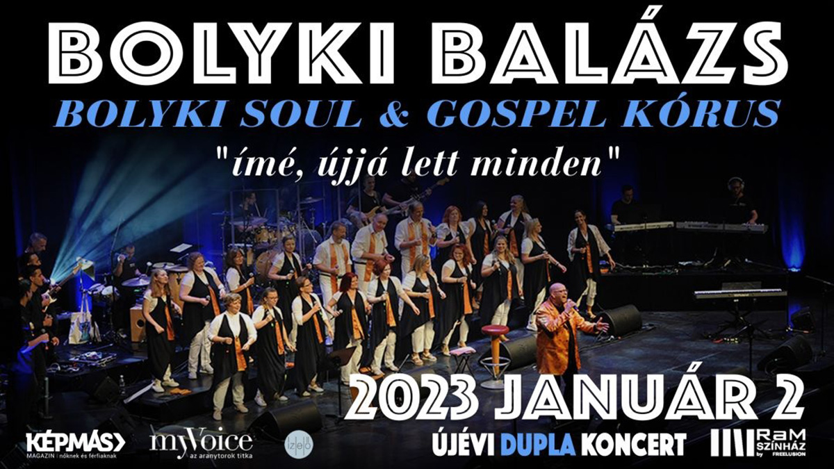 Újévi nagykoncertet ad Bolyki Balázs és a Bolyki Soul & Gospel Kórus