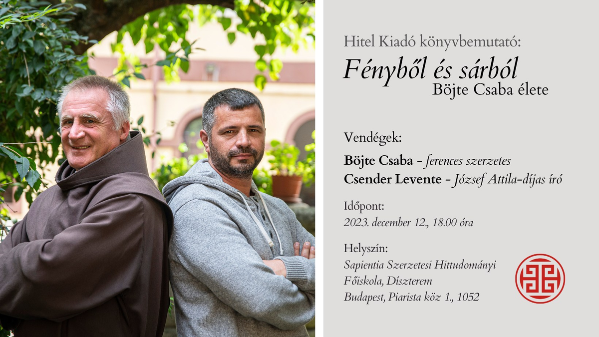 Könyvbemutató: Fényből és sárból - Böjte Csaba élete